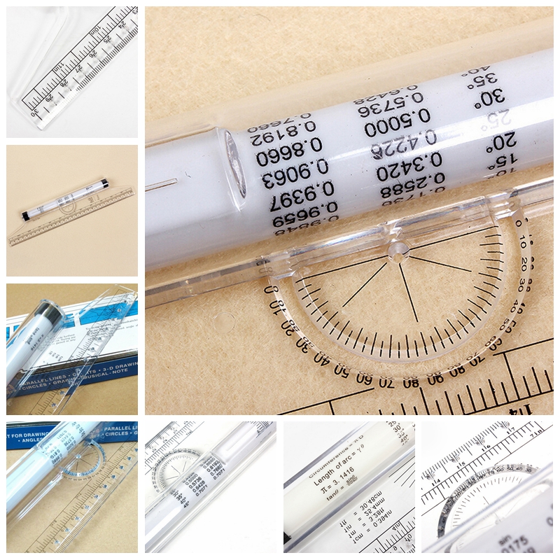Crystalwave Multi-purpose Clear Metric Parallel Drawing Rolling Ruler ...