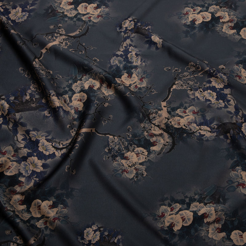 Printed copy of gambiered Canton gauze cloth high-grade suit cheongsam ...