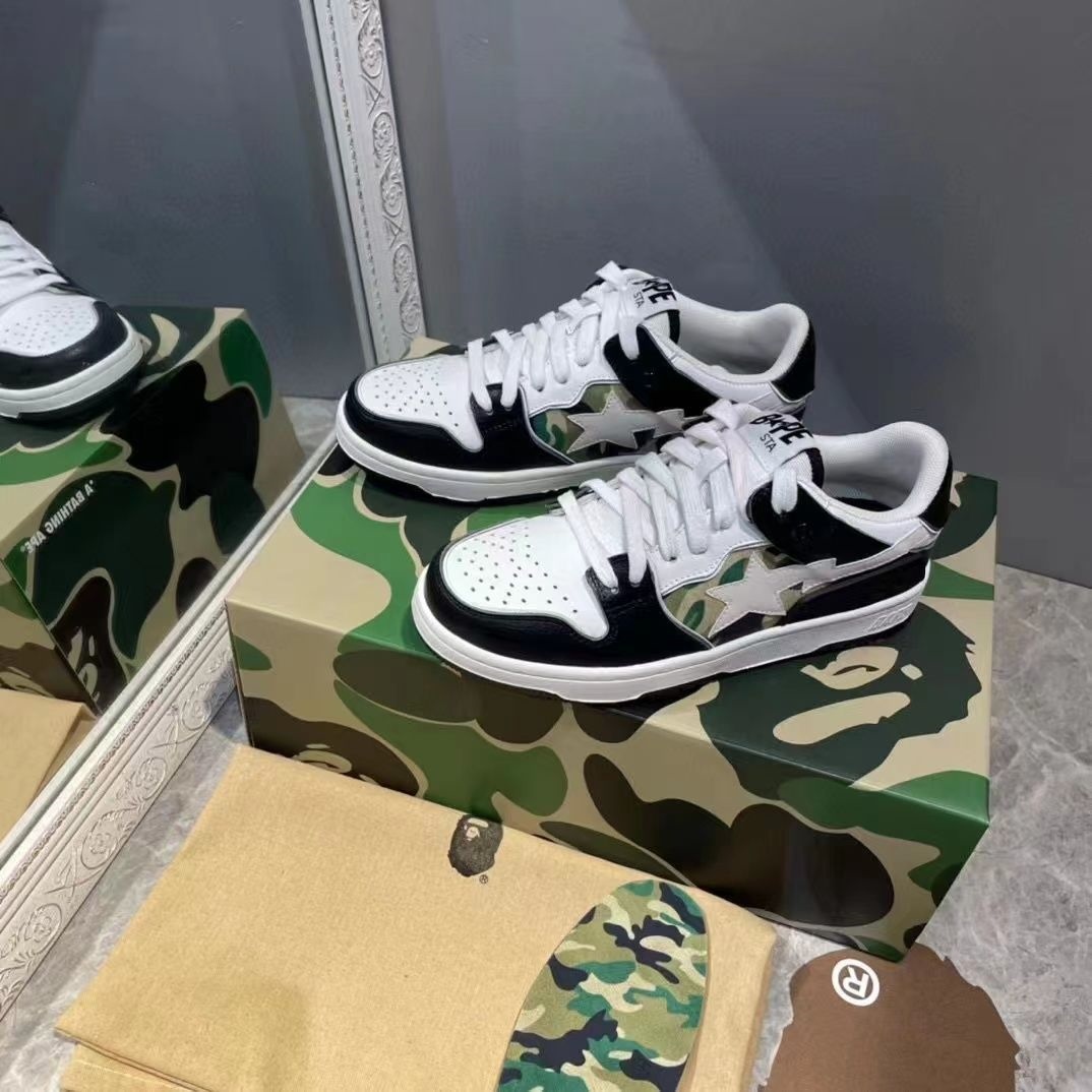Bape sta dunk ape-man head board รองเท้า lightning star ตีสี low-top ...