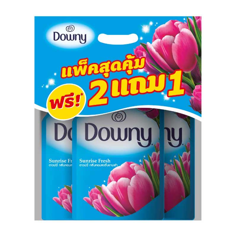 Downy Concentrate Softener Sunrise Fresh 490 ml x 2+1 Bags.ดาวน์นี่ ...