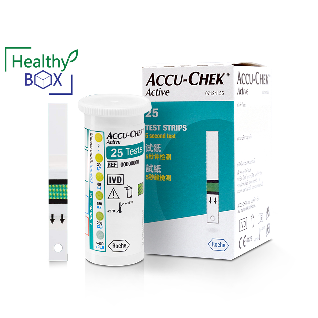 ACCU-CHEK Active Test 25 ชิ้น. แอคคิว เช็ค แผ่นตรวจน้ำตาล - Healthybox1 ...