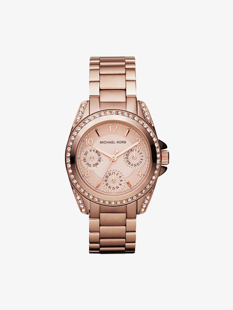 นาฬิกาข้อมือผู้หญิง Michael Kors Black Dial Rose Gold Color Watch รุ่น ...