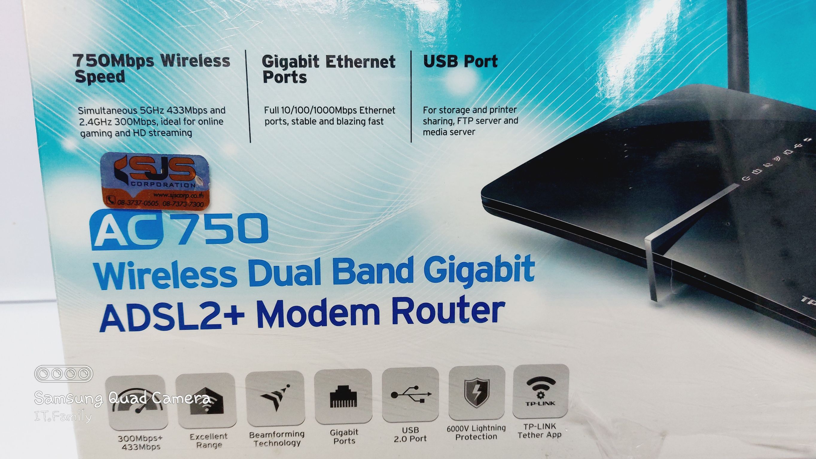 Modem ADSL2 Router Wireless Dual Band Gigabit AC750 Archer D2 TP-LINK ...