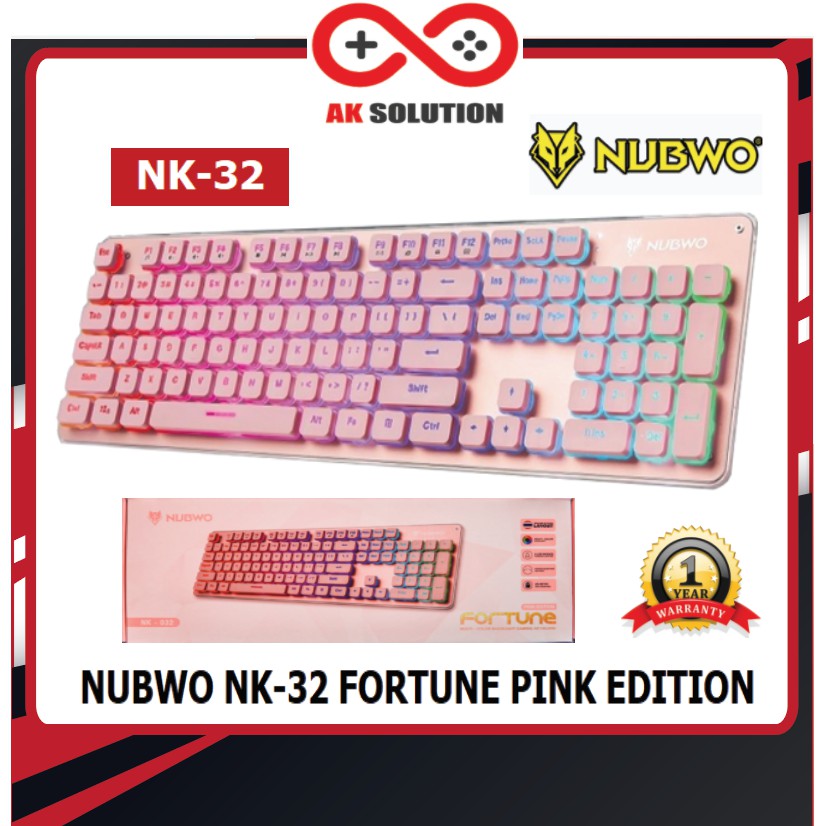 Nubwo Gaming Keyboard Fortune NK-32 คีบอร์ดเกมมิ่ง ไฟรุ้ง7สี (คีบอร์ดภาษาไทย/อังกฤษ) ประกันศูนย์ ...