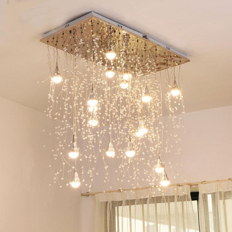 Crystal Ceiling Lights Indoor Lighting LED Modern Led Meteor Rain ...