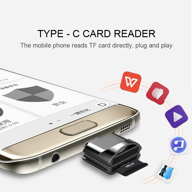 Type C To Micro-SD TF Adapter OTG USB Adapters Smart Memory Card Reader ...