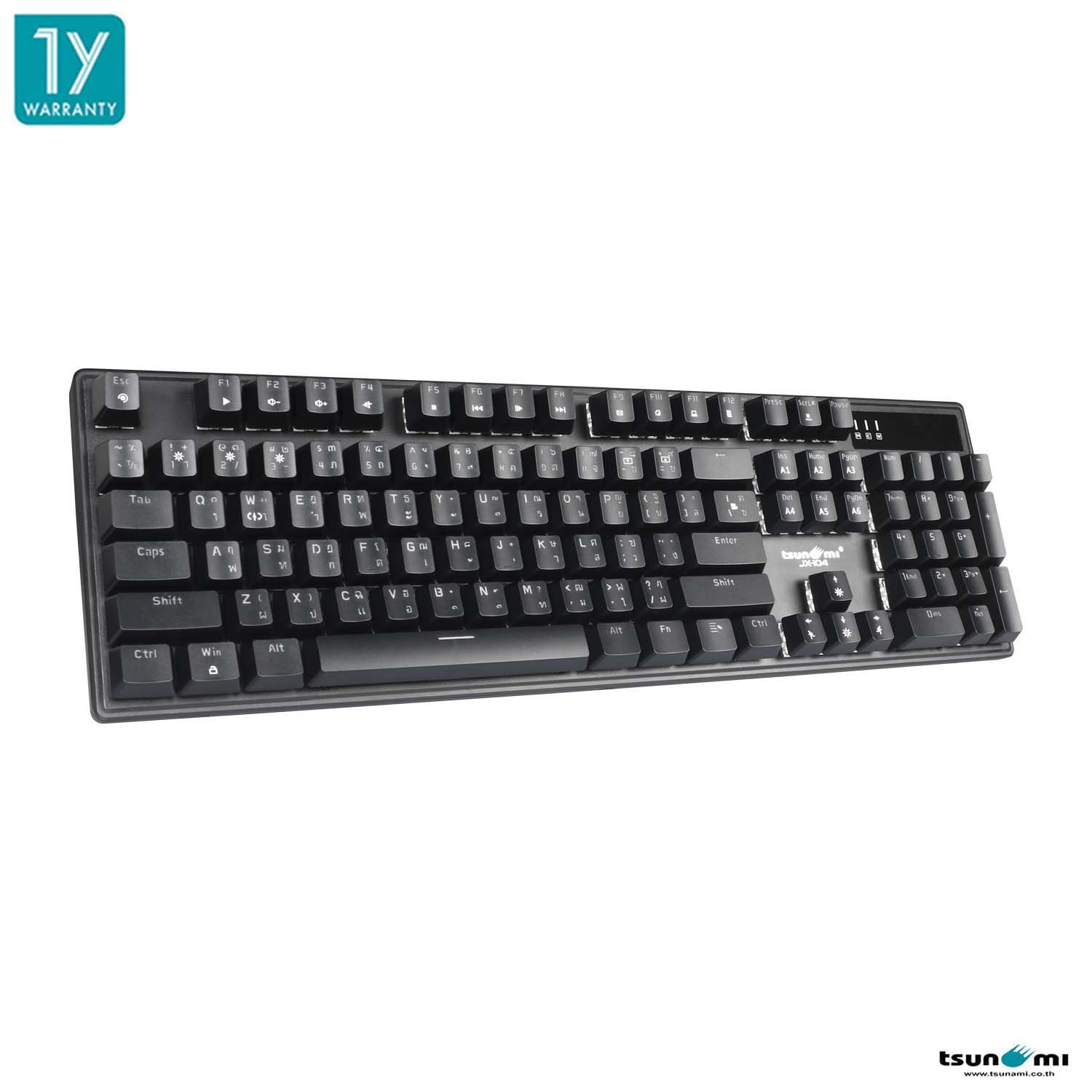 คีย์บอร์ดเกมมิ่ง Tsunami JX-104 100 Compact Mechanical Gaming Keyboard ...