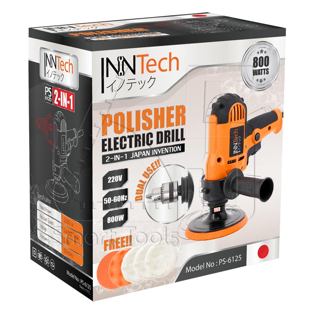 InnTech เครื่องขัดสีรถยนต์ ขนาด 5 นิ้ว 800W + สว่าน 2 IN 1 รุ่นใหม่ 2 ฟังก์ชั่น Japan Invention ...