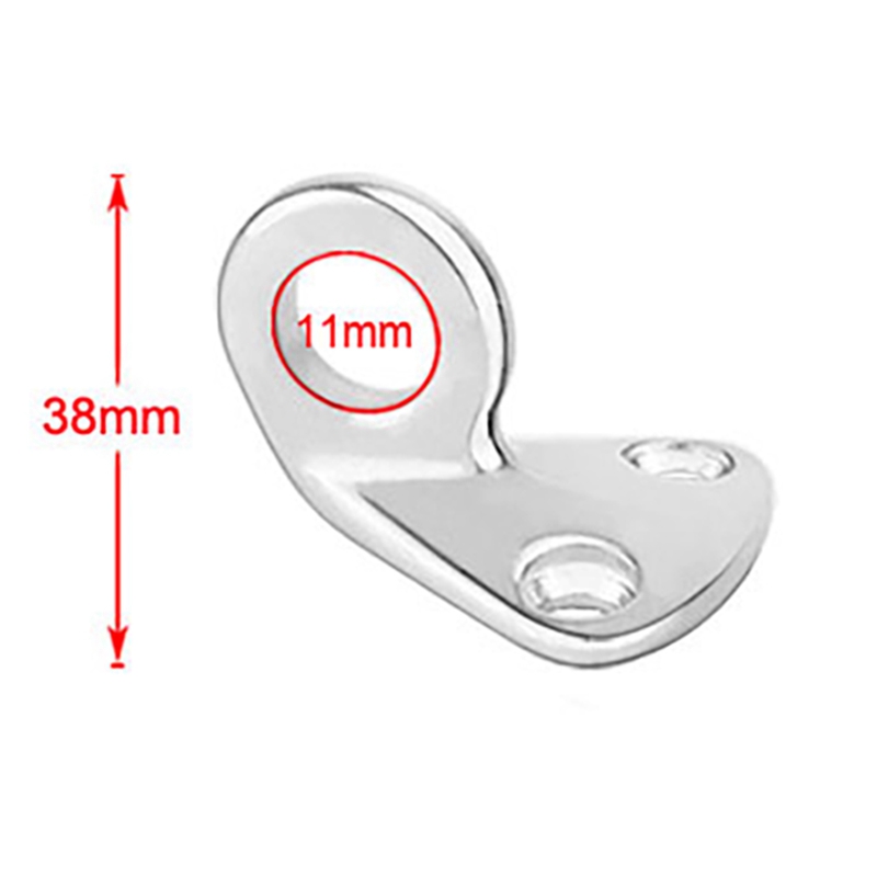 2PCS Stainless Steel 316 Pad Eye Fender Fending Hook Rope Boat Sail Tug ...