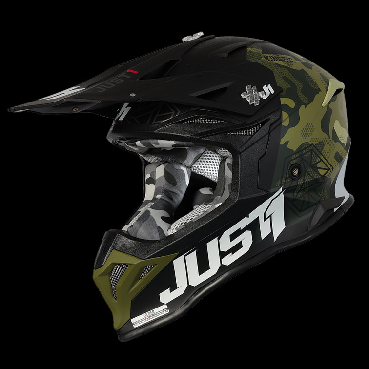 หมวกกันน็อค JUST1 รุ่น J39 ลาย Kinetic Camo Fluo Yellow Red Black matt - CHANG MOTO - ThaiPick