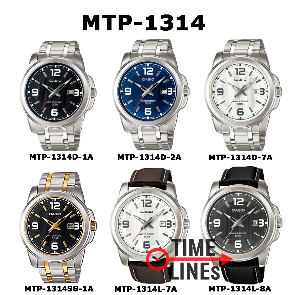 CASIO ของแท้ รุ่น MTP-1314D MTP-1314SG MTP-1314L นาฬิกาผู้ชาย สาย ...