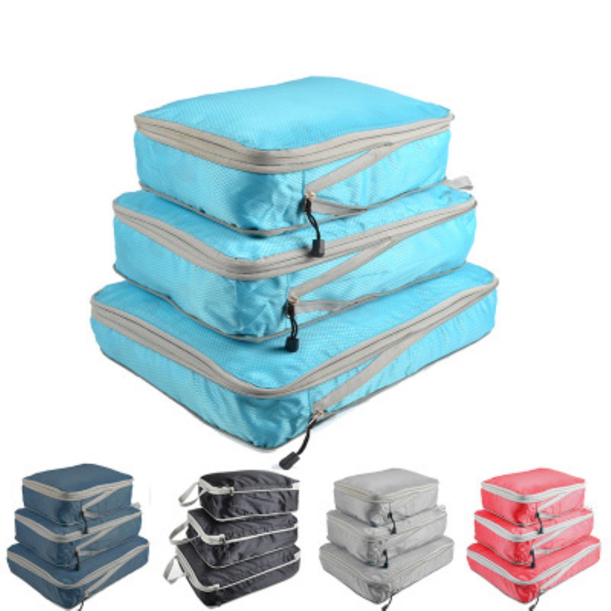 3pcs/set Compression Packing Cubes Travel Storage Bag Luggage Suitcase ...