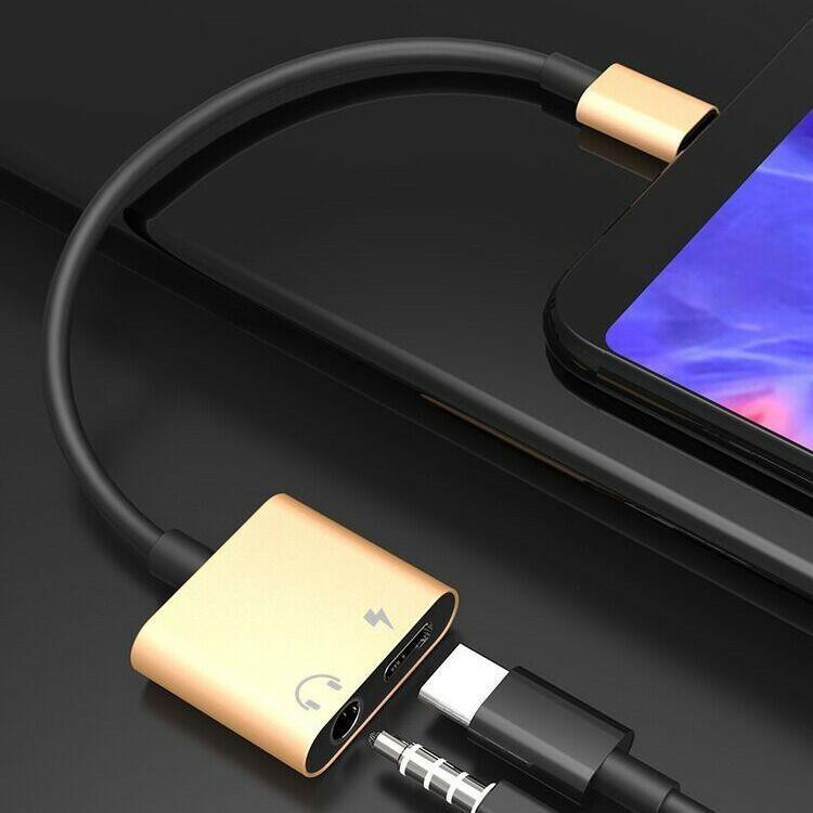 [Transfer data line]Double flat Type-c earphone adapter cable for ...