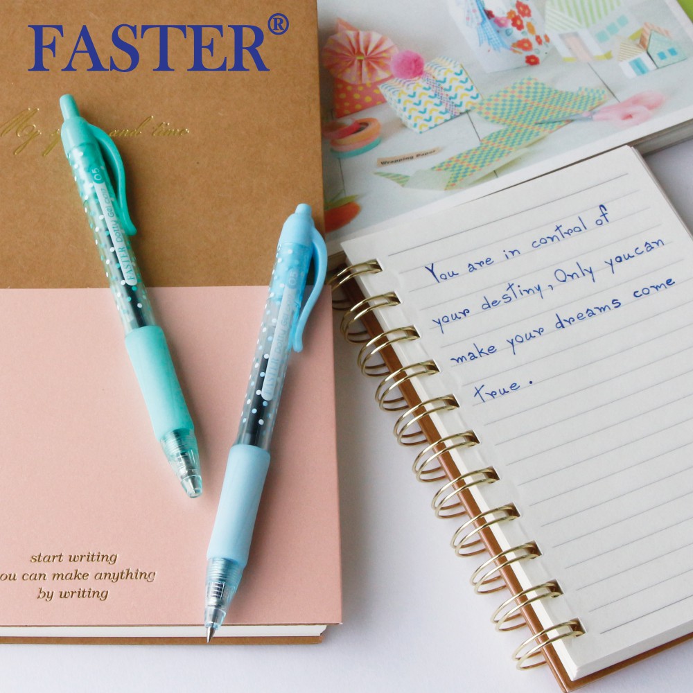 ปากกาฟาสเตอร์ CX717 หมึกเจลสีน้ำเงิน แบบกดขนาด 0.5 มม. รุ่น Dotty dot ...