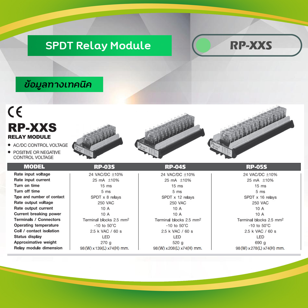Relay Module 10A 24VAC/DC "Primus" RP-XXS - บริษัท ไพรมัส จำกัด - ThaiPick