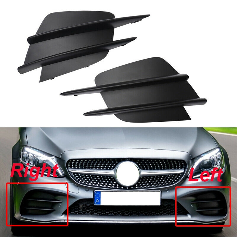 Car Front Bumper Fog Light Cover Grilles for Mercedes Benz C-Class W205 ...