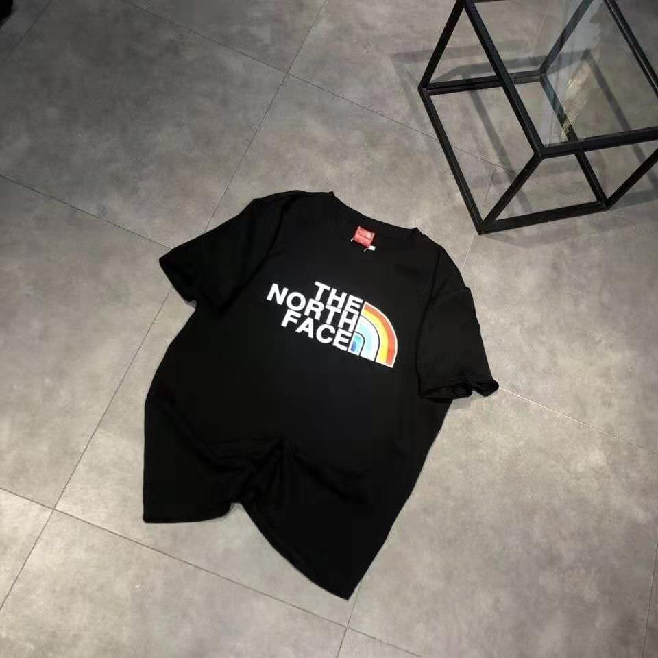 COD The North Faker T-shirt rainbow oversize pure cotton couple Black ...