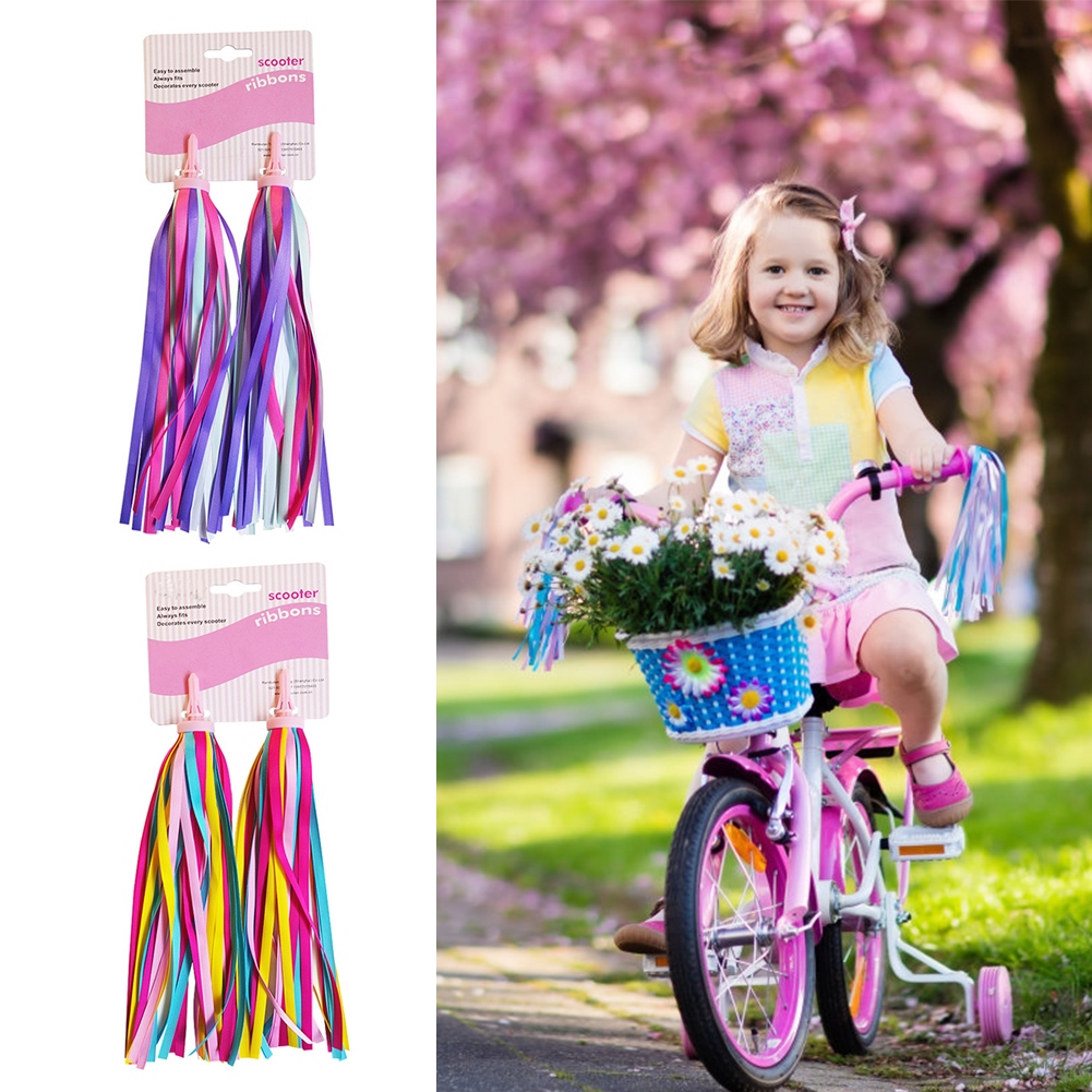2pcs Bicycle Handlebar Colorful Tassel Streamers Kids Scooter Bike ...