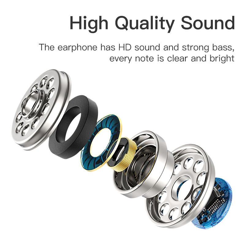 KUULAA Sport Earphone In Ear Earphones Bass Wired Headset 3.5mm Jack ...