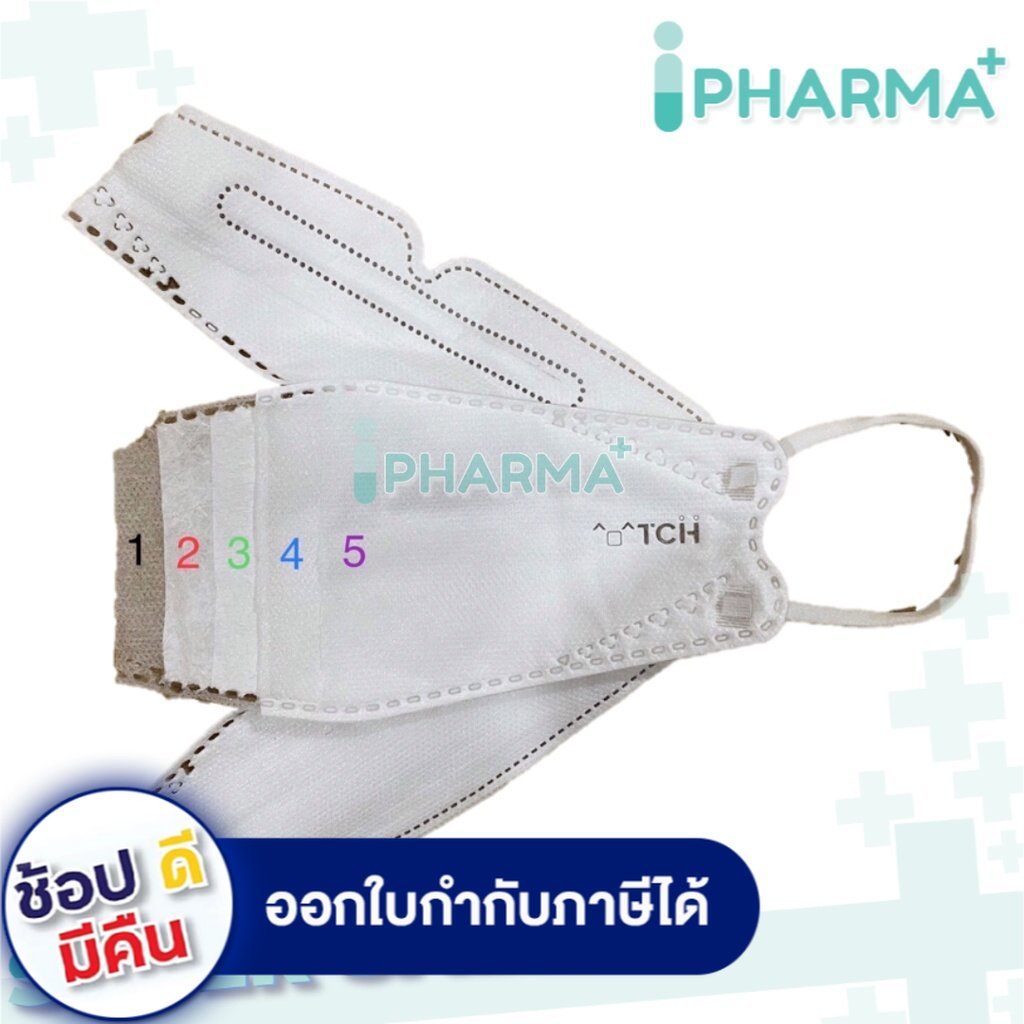 หน้ากาก KN95 TCH Mask ทรง 3D 5 ชั้น เกรดการแพทย์ 10 ชิ้น [ รับประกันของ ...