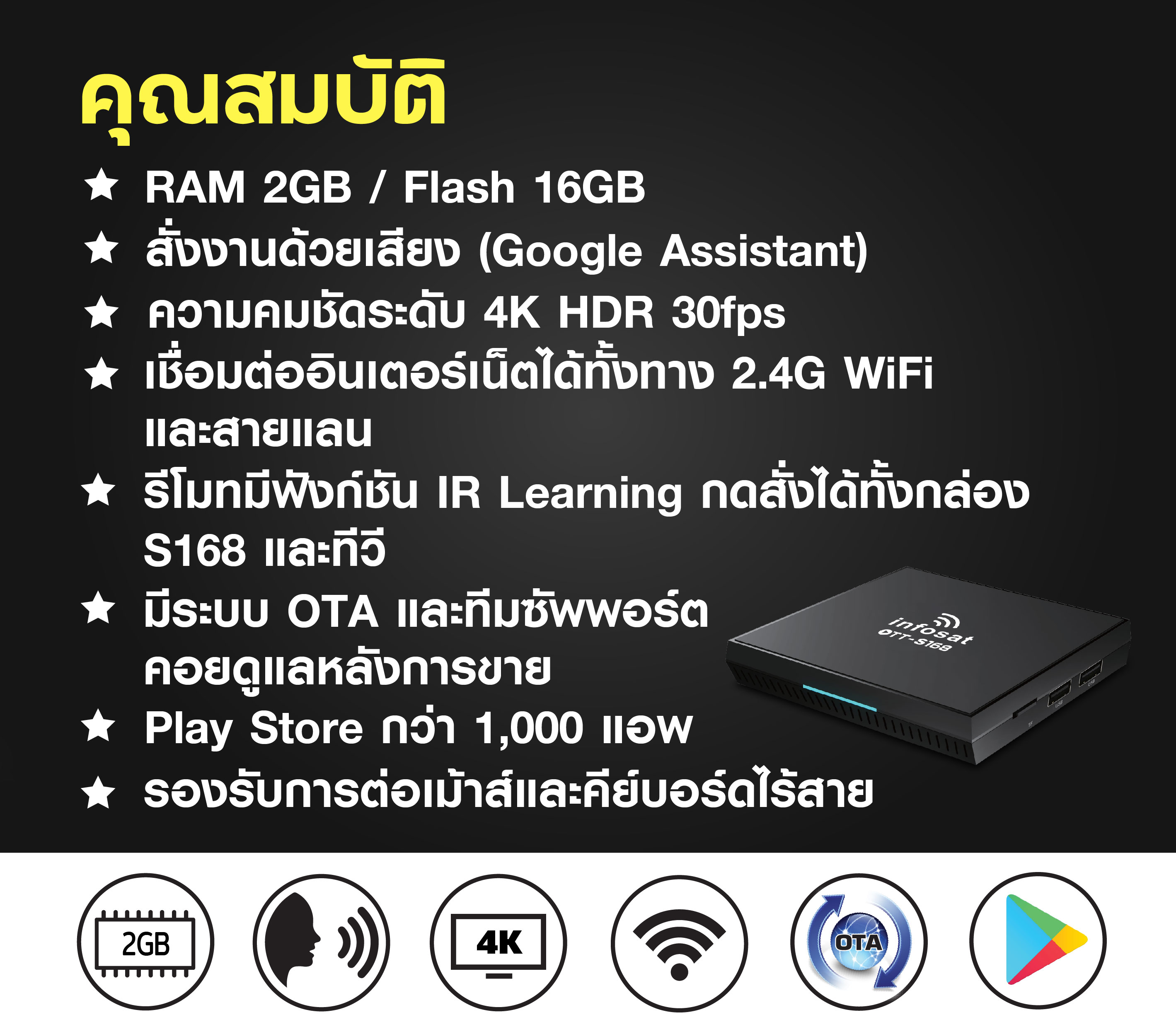 กล่อง FIFA World Cup Qatar 2022 Android 10 Infosat รุ่น OTT-S168 wow tv ...