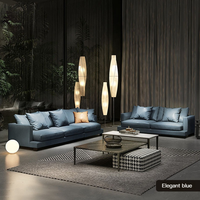 OMEGA HOME โซฟา Italian Design Genuine Leather Sofa, หนังแท้, Large ...