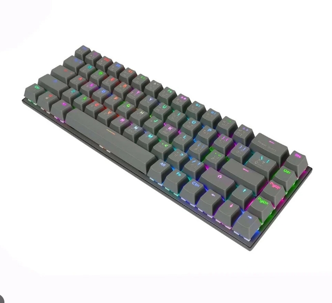 คีย์บอร์ดเกมมิ่ง Tsunami Gaming Keyboard MK-68 Pro Cement Gray Blue ...