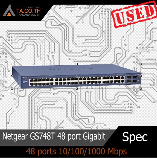 Netgear GS748T 48 port Gigabit / 4 port SFP manageable level 2 switch ...
