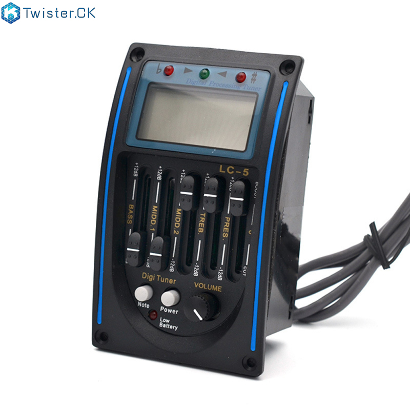 5-Band EQ Equalizer System Acoustic Guitar Preamp Piezo Pickup LCD ...