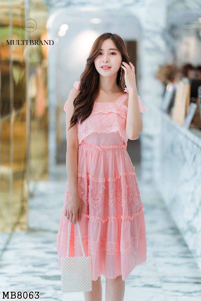 Multi Brand ชุดเดรส ซ.ยาวสายเดี่ยวผูกโบว์ สีชมพู - Fairy Angel - ThaiPick