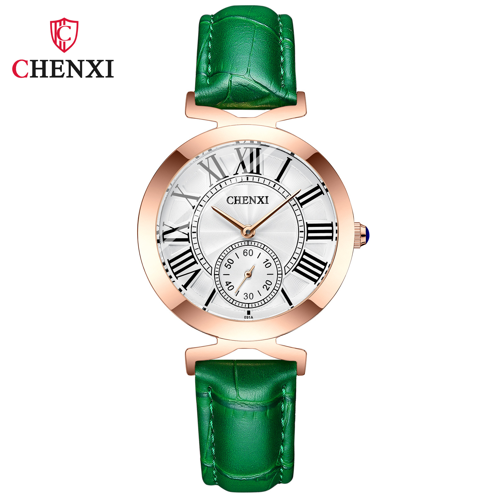 เข็มขัดทองคำสีกุหลาบแฟชั่นผู้หญิง Chenxi CX-091A นาฬิกาควอตซ์โรมัน | Lazada.co.th