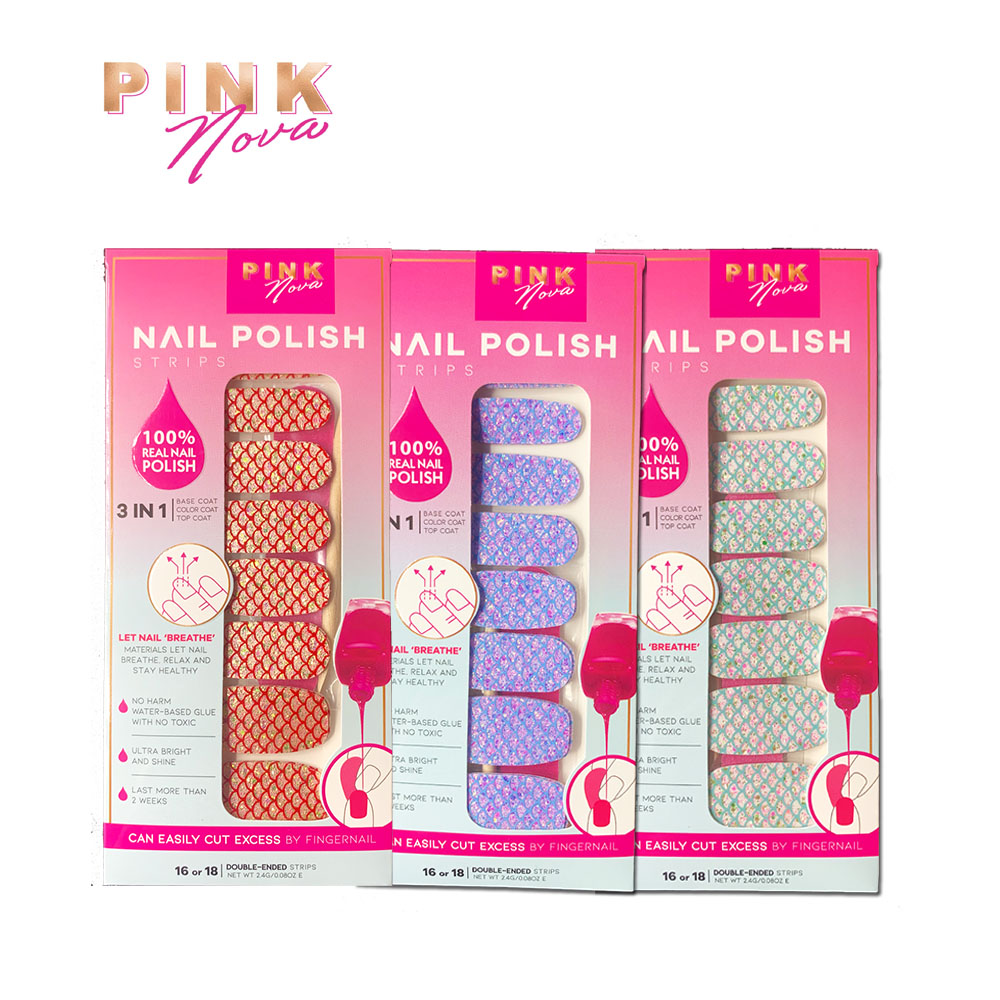 PINK Nova ยาทาเล็บ แบบแผ่น Nail Polish Strip Collection นางเงือก ...