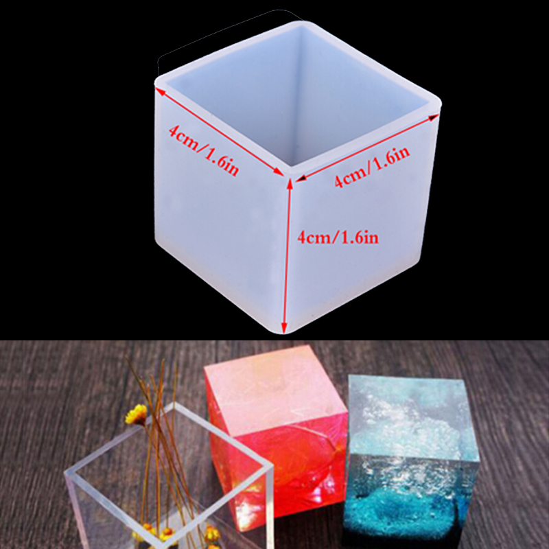 QNEY DIY Silicone Pendant Mold Jewelry Making Cube Resin Casting Mould ...