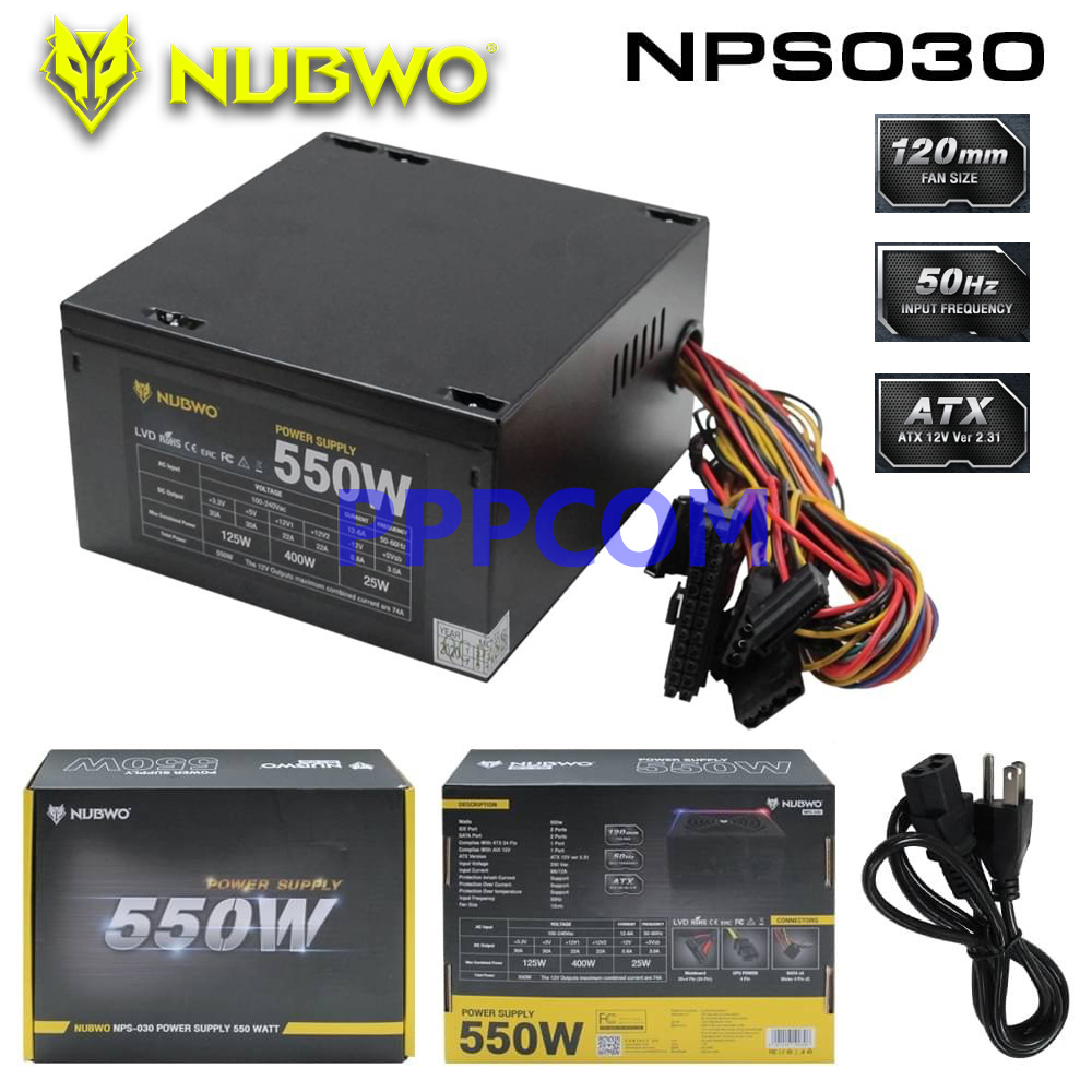 POWER SUPPLY NUBWO LEAGUE NPS-030 Primaxx WS-ATX-550W 550W รับประกันศูนย์1ปี อุปกรณ์จ่ายไฟ PSU ...