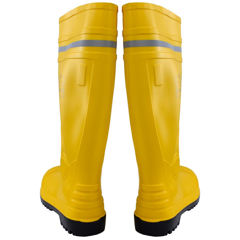 YELLOW SAFETY BOOT 40 cm รองเท้าบูทยาง สูง 40cm หัวเหล็ก พื้นเหล็ก บน ...