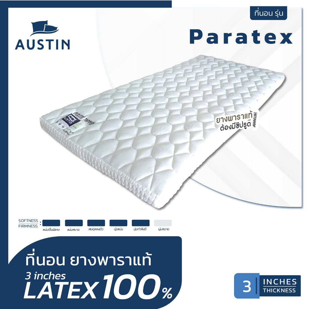 ที่นอนปีนัง ที่นอนยางพาราแท้100%(ยางฉีด) Topper Paratex หนา3นิ้ว หุ้ม ...