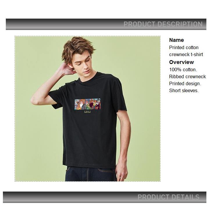 Giordano Men T-Shirts Casual Soft Ribbed Crewneck Fashion Durable Tee ...