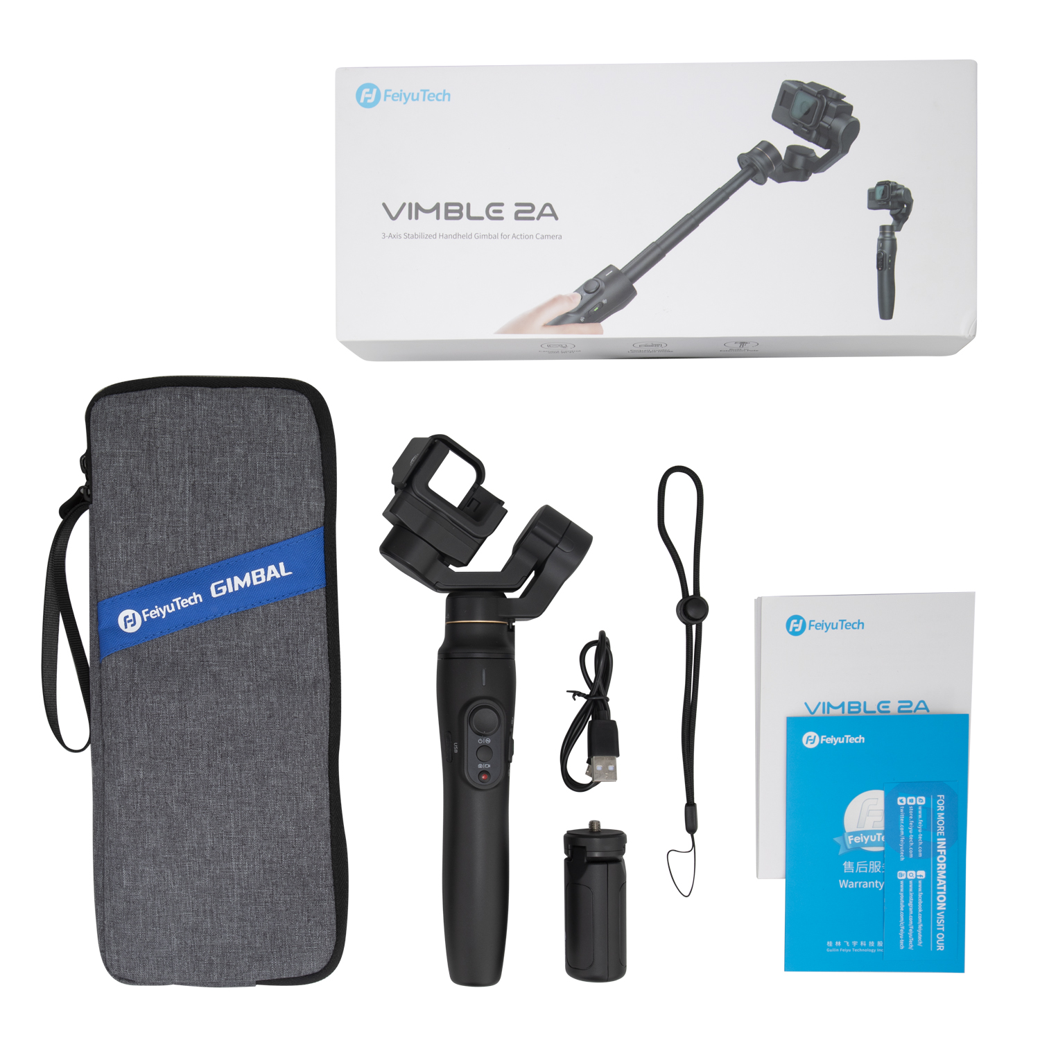 FeiyuTech Vimble2A แกน Gimbal Stabilizer สำหรับกล้องการกระทำ GoPro บลูทู ธ WIFI ควบคุม 18 ...
