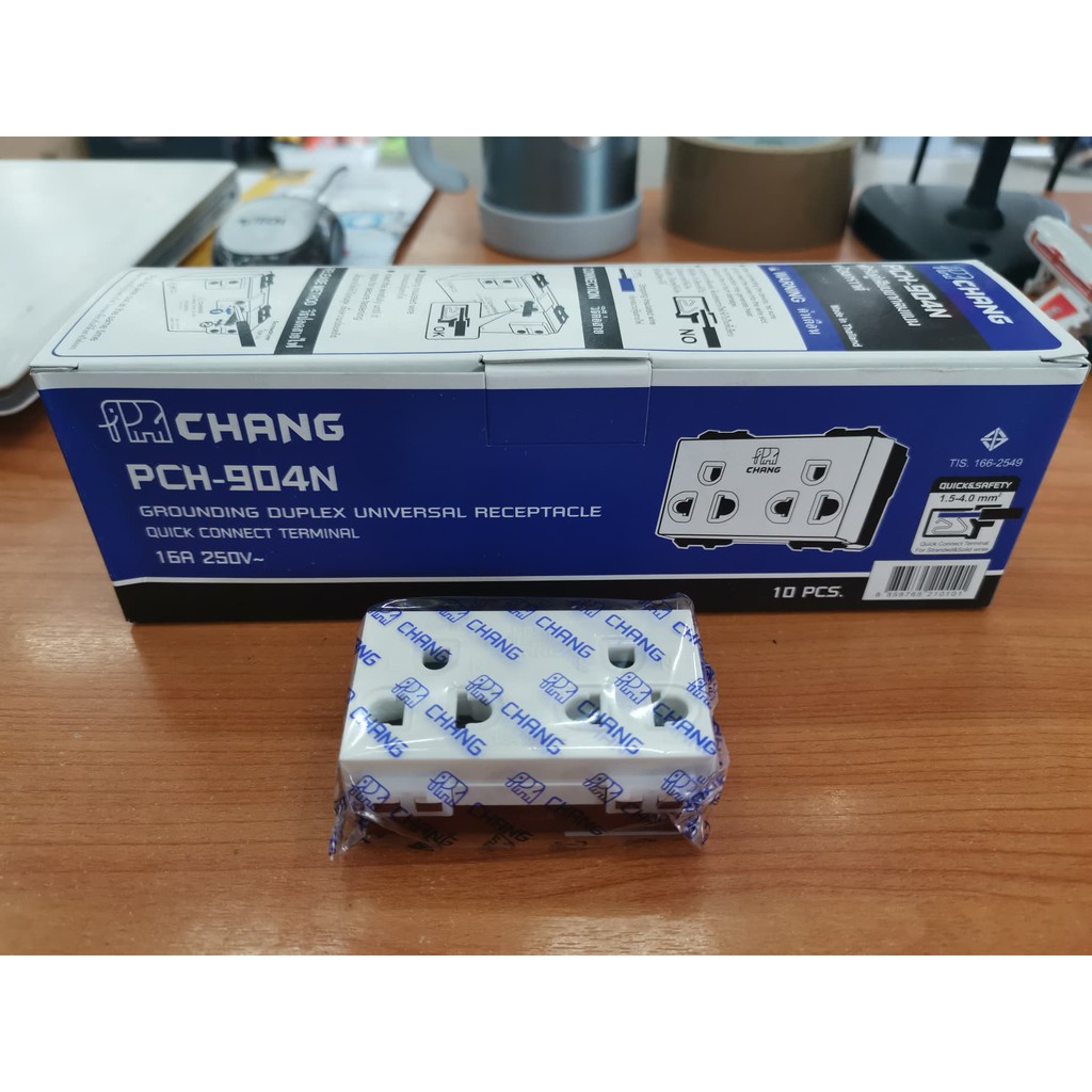 ว้าว** ปลั๊กกราวด์คู่ช้างแท้ใหม่รุ่นเสียบ(ยกกล่อง10ตัว ตกตัวละ45)PCH-904N(งดรับบัตรเครดิต) พร้อม ...