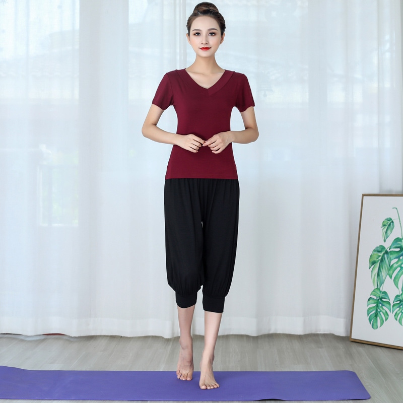 Square dance suit summer modal fitness suit large size bloomers dance ...
