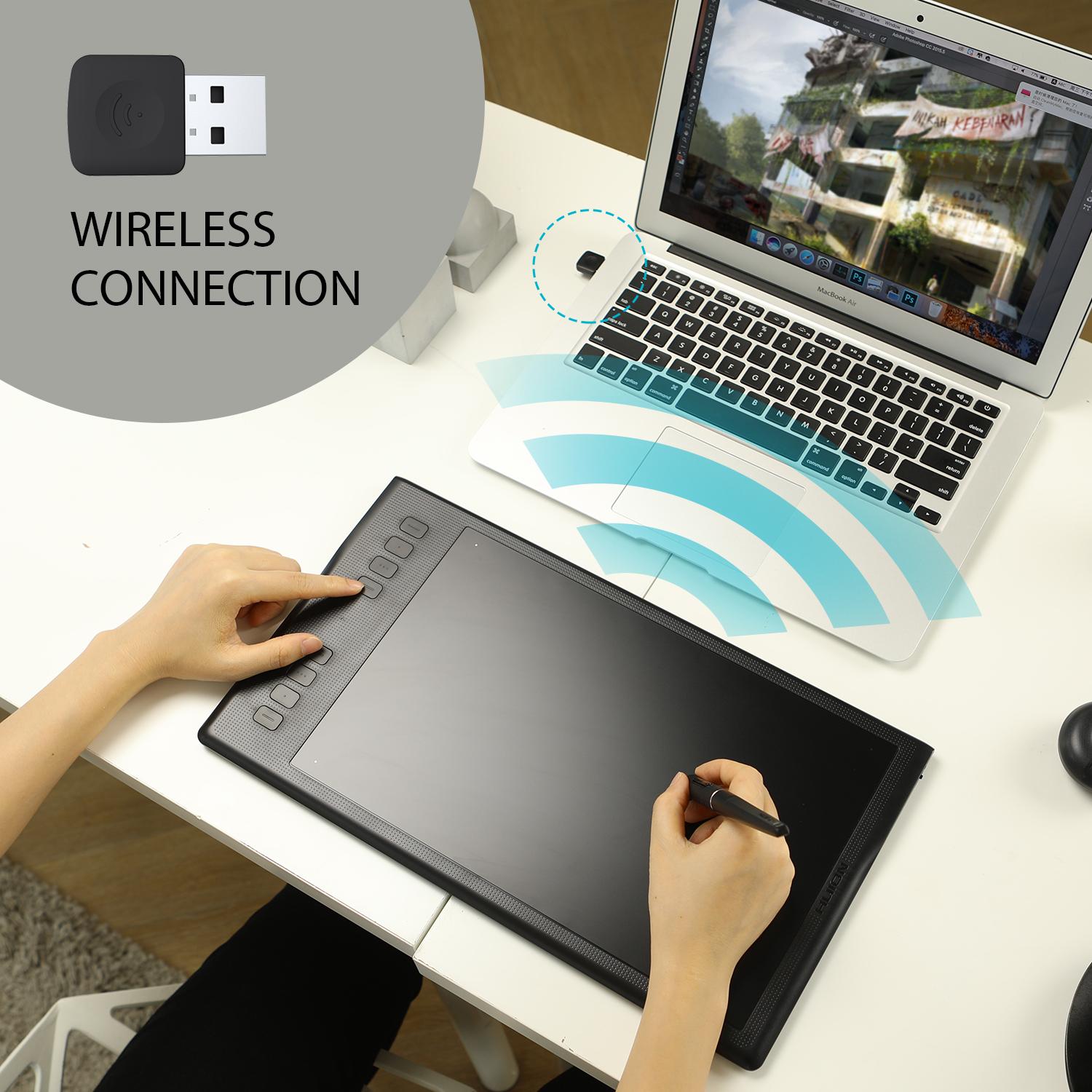 Huion Q11K V2 Wireless Graphic Drawing Tablet Upgraded Battery-Free ...