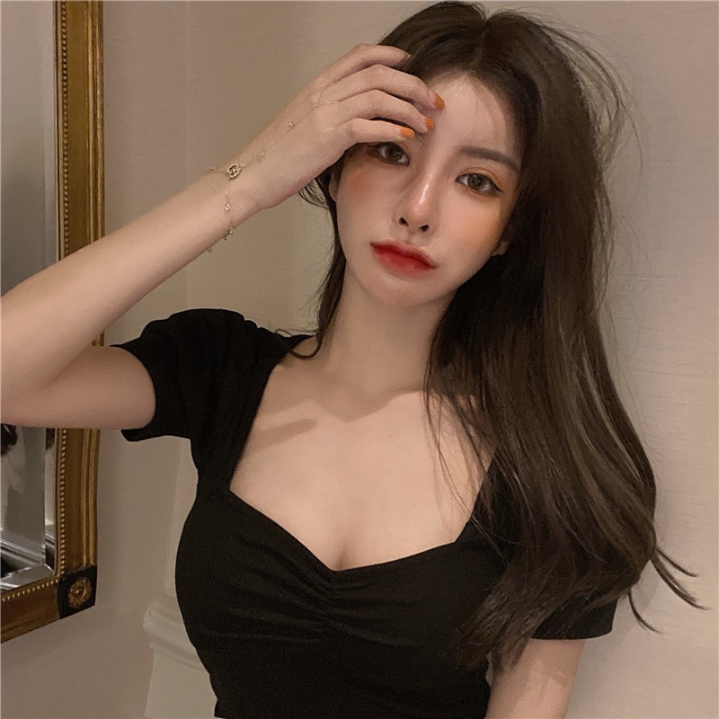 Ann.Fashion เดรสสีดำ เดรสรัดรูป เดรสคอหัวใจ แขนจั๊ม ผ้ายืด ใส่สบาย สีพื้น 927 - Ann.Fashion ...