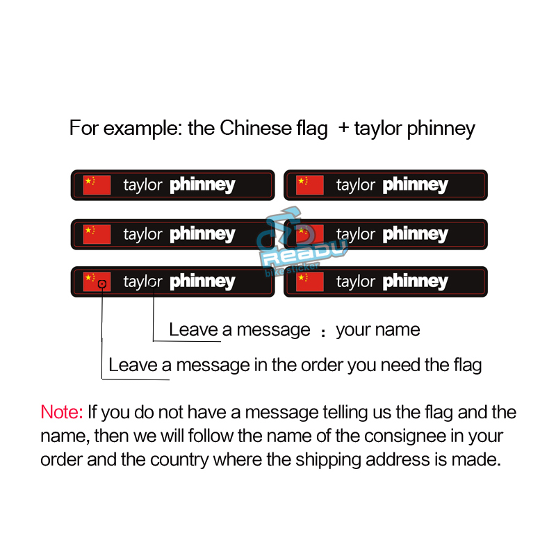 road bike frame flag name stickers custom rider id decals Bicycle MTB ...