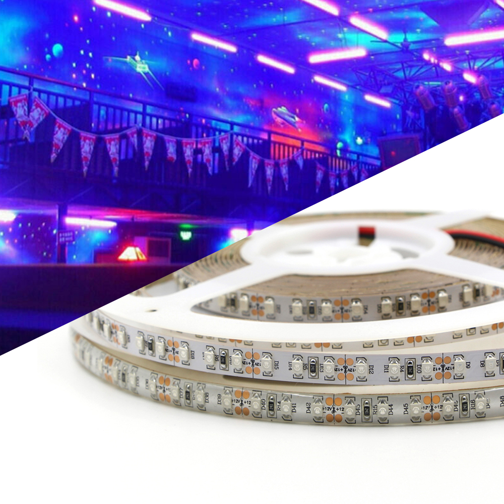 12V UV Ultraviolet 395-405nm led strip black light 5050 2835 SMD 60ledm ...