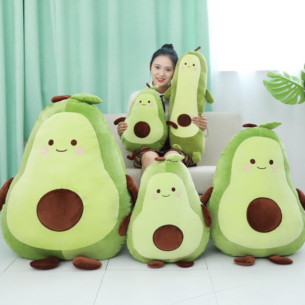 45~95cm Happy Stuffed Green Avocado Doll Long Plant Fruit Pillow Ultra ...