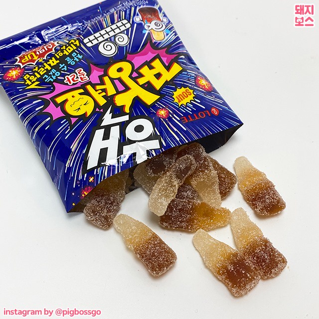 เจลลี่โค้กรสเปรี้ยว lotte super sour coke flavored soft jelly 핵 짱셔요 콜라 ...