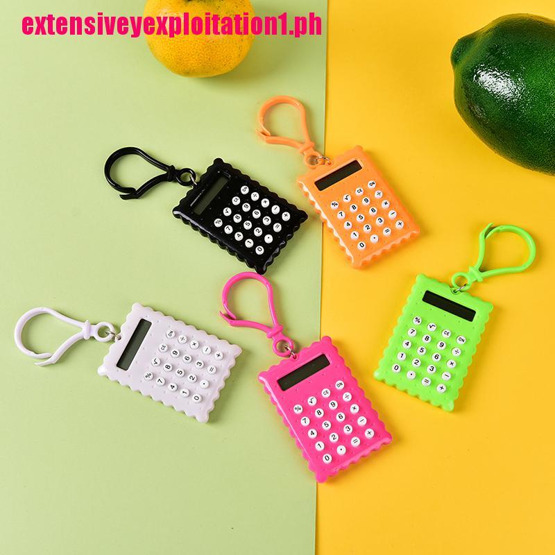 [EP]Plastic Casing 8 Digits Electronic Mini Calculator Keychain Random ...