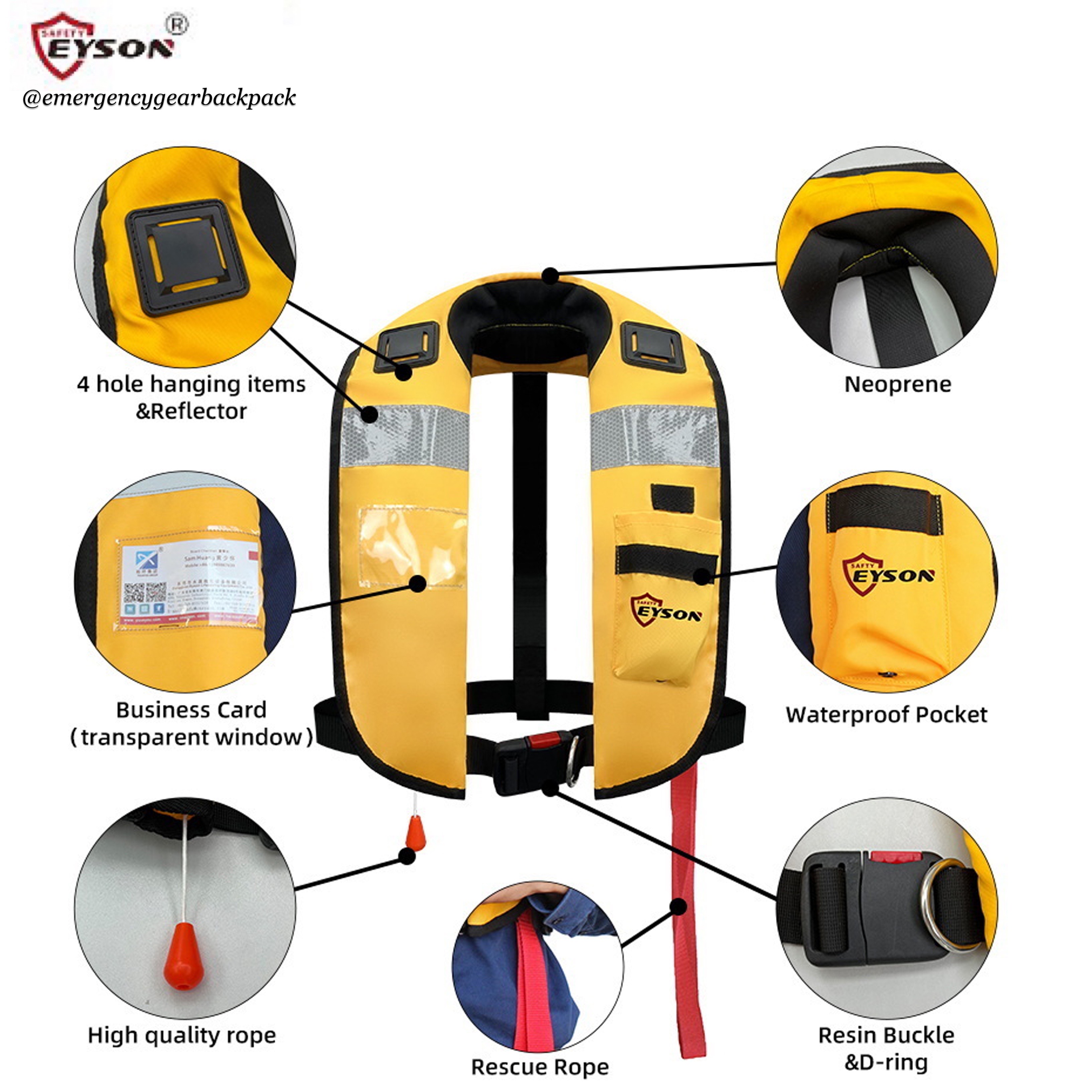 EYSON ES639720 Inflatable Life Jacket CE Certified ...