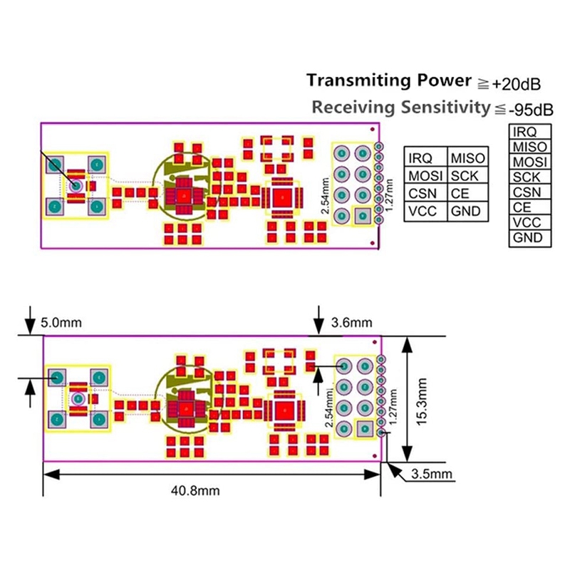2Pcs NRF24L01+PA+LNA RF Transceiver Module with SMA Antenna 2.4 GHz ...