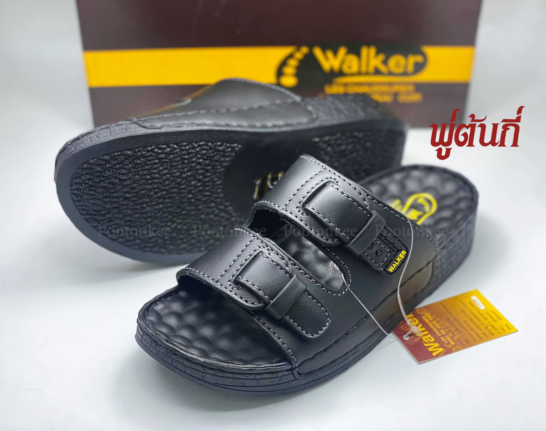 รองเท้า Walker รุ่น WB 655 รองเท้าวอคเกอร์ สีดำ น้ำตาล รองเท้าแตะหนัง ...